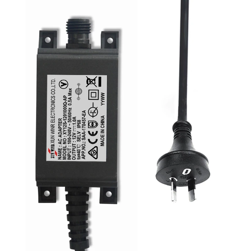 AC DC Power Adapter - Waterproof IP68 with UK US EU AU Plug