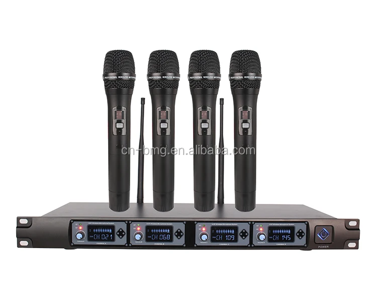 Bmg Best 4 Channel Wireless Microphone Mic Cordless 4 Headset Handheld ...