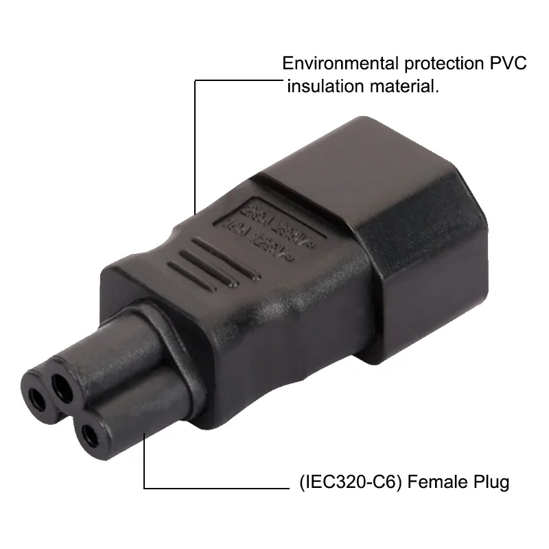 IEC320 C14 to C5 Connector PDU UPS Industry Plug Adapter