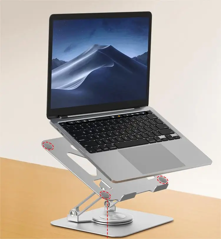360-degree Rotating Laptop Stand Desktop Lift Folding Portable Aluminum ...