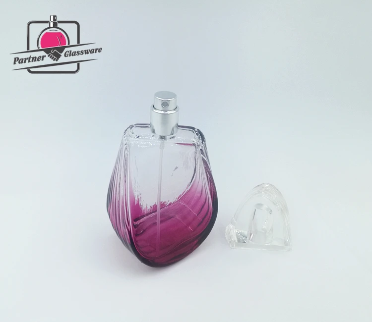 85ml Luxury Purple Pink Glass Perfume Bottle with Cap