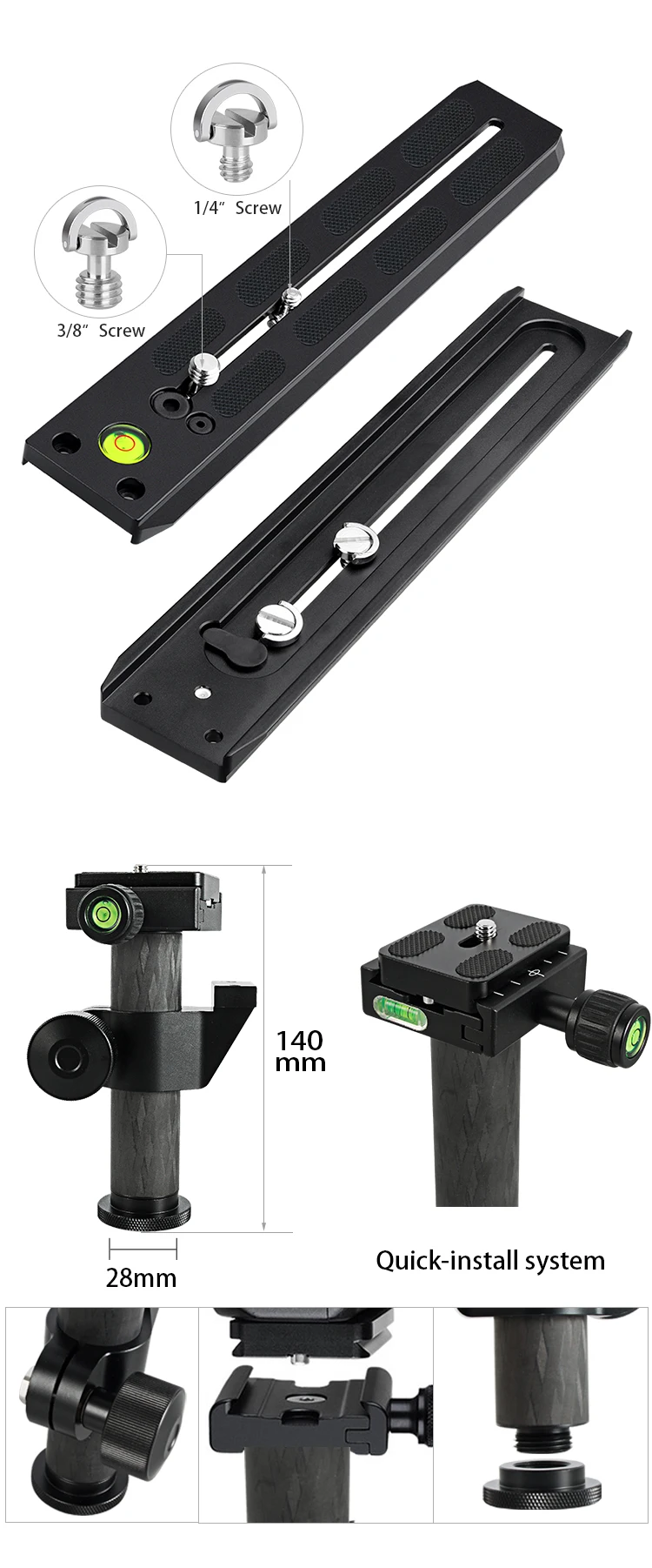 Telephoto Long Lens Support Quick Release Plate Camera Bracket 250mm ...