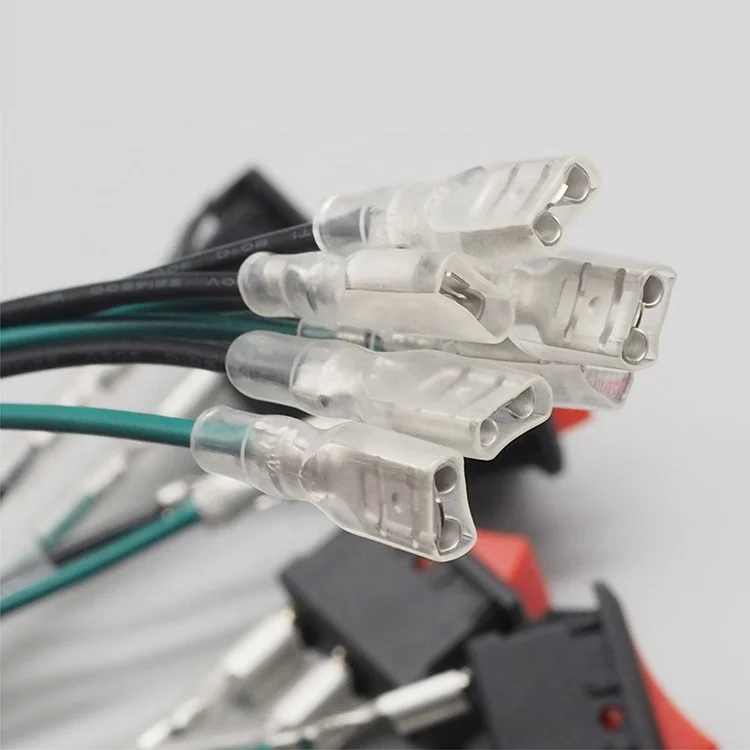 Electrical Switch Wire Harness 12V 24V 250V AC Waterproof Rocker Switches