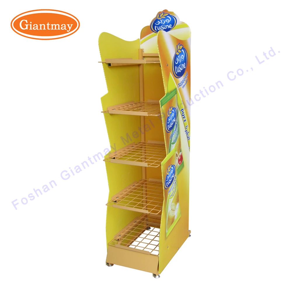 5 Tiers Metal Wire Mesh Basket Shelf Accessory Snack Display Rack with ...