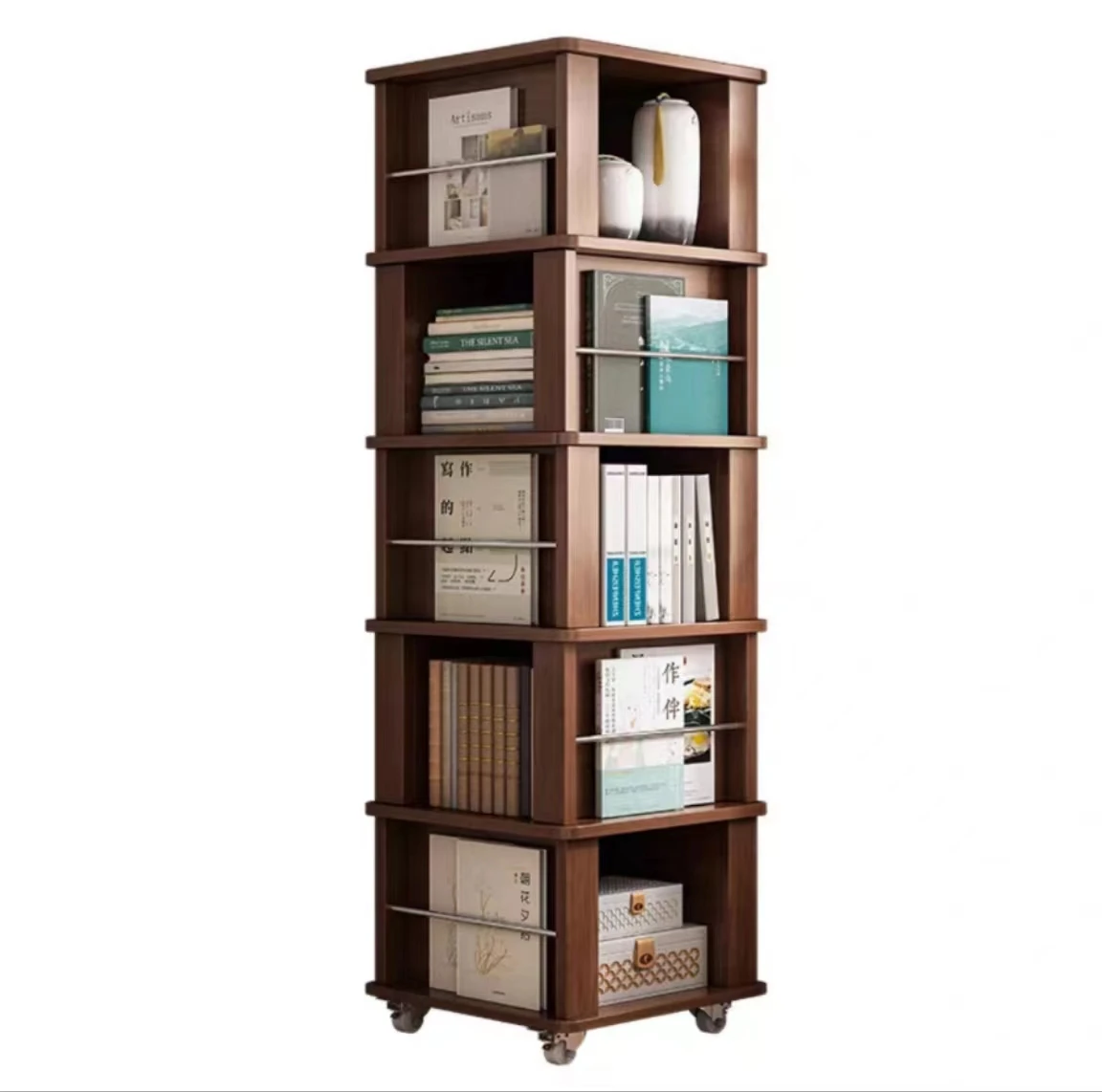 Made In China,Rotating Bookshelf,Storage Cabinet,Household Solid Wood ...