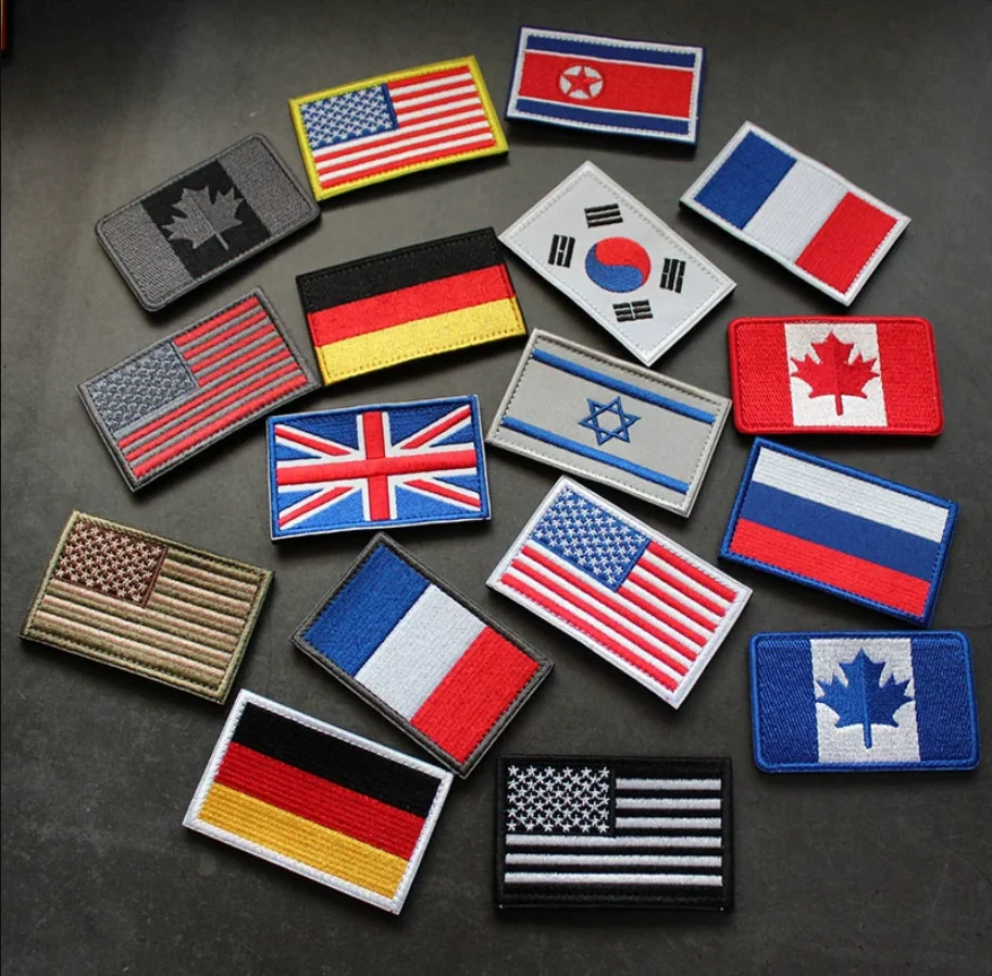 Pattern Country Flag Patch Parches Banderas Custom Embroidered Fabric ...