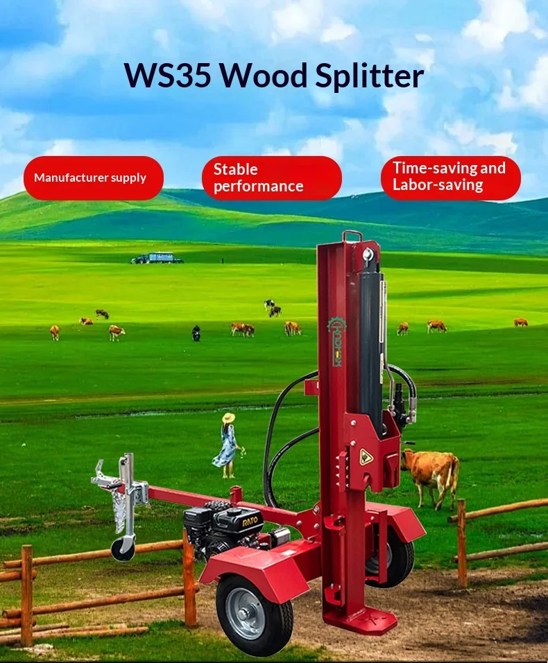 WS35 Electric Hydraulic Wood Splitting Machine Tree Splitting Equipment ...