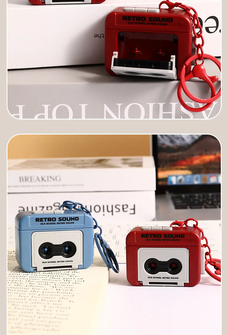 Wholesale Creative Retro Sound Tape Recorder Keychain