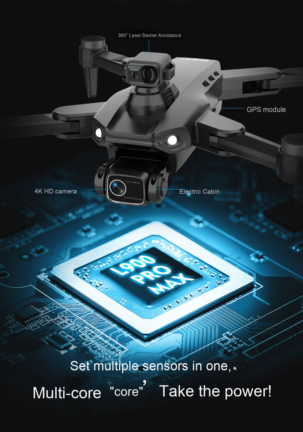 L900 Pro Max Drone - HD Aerial Photography & Obstacle Avoidance