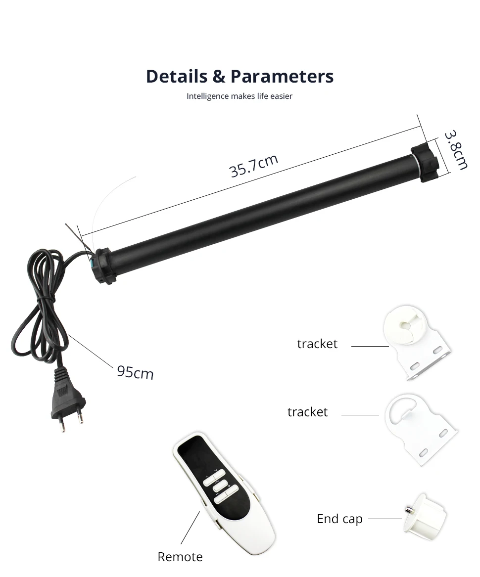 Zemismart Tuya Zigbee Motorized Blind Roller Shade Motor For 35-38mm ...
