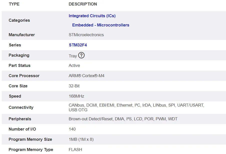 Arm Cor-tex-m4 Stm32f4 Microcontroller Ic Mcu 32bit 1mb Flash 176ufbga ...