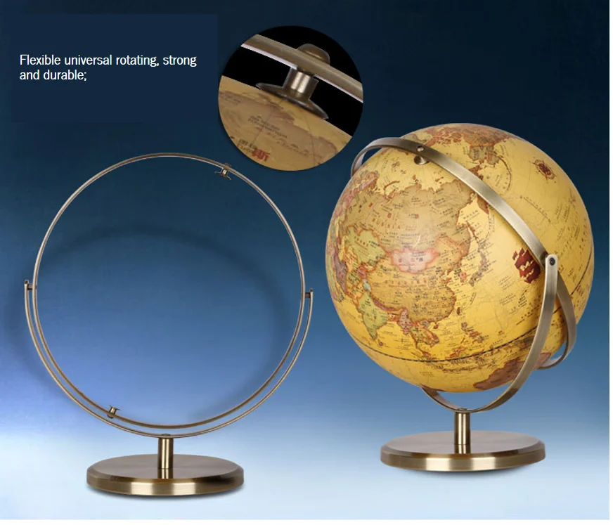 10 Inches Antique World Globe 720 Degree Rotation World Map Education ...