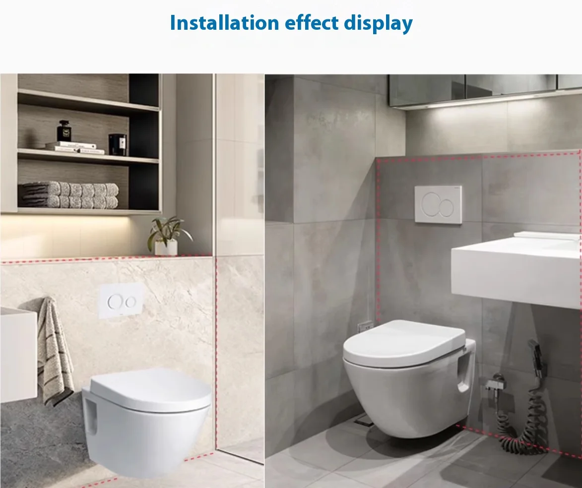 Modern Wall-Mounted Concealed Water Tank Toilet Fixtures