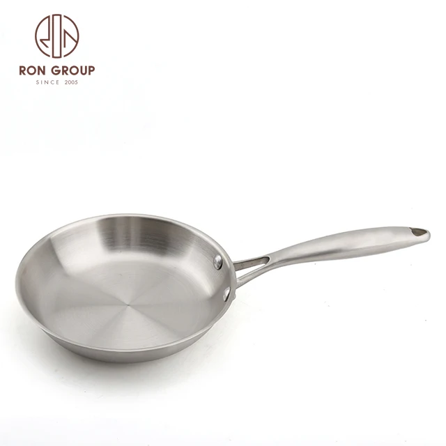 New Design Stainless Steel Cookware Set Flat Bottom Silvery Frying Pan ...