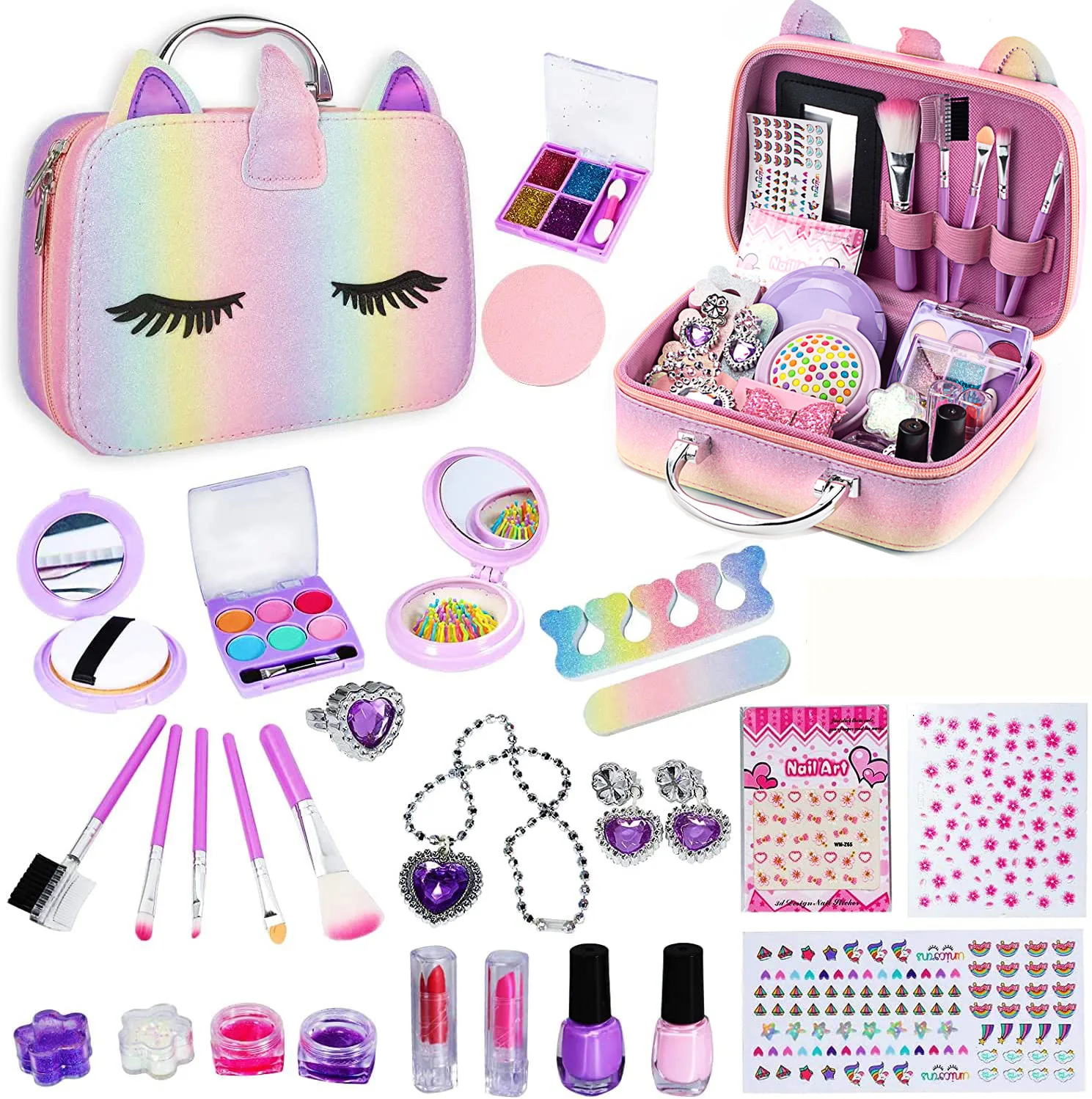 New Kids Makeup Kit For Girl Real Make Up Set Washable Makeup Toy For ...