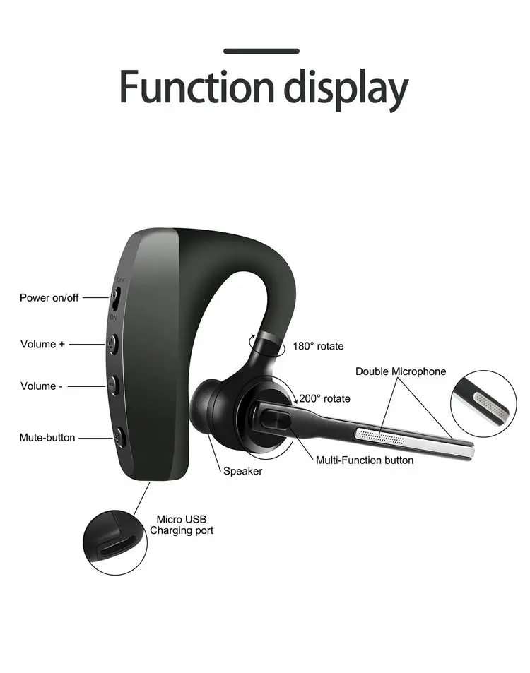 K10C Double Mic Stereo Bluetooth 5.0 Noise Cancelling Earphones