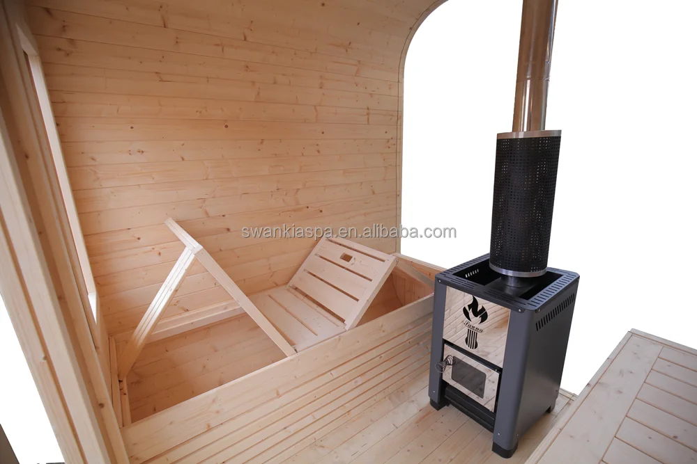 Wood Fired Stove Outdoor Sauna Room Hotel Homestay Finland White Pine ...