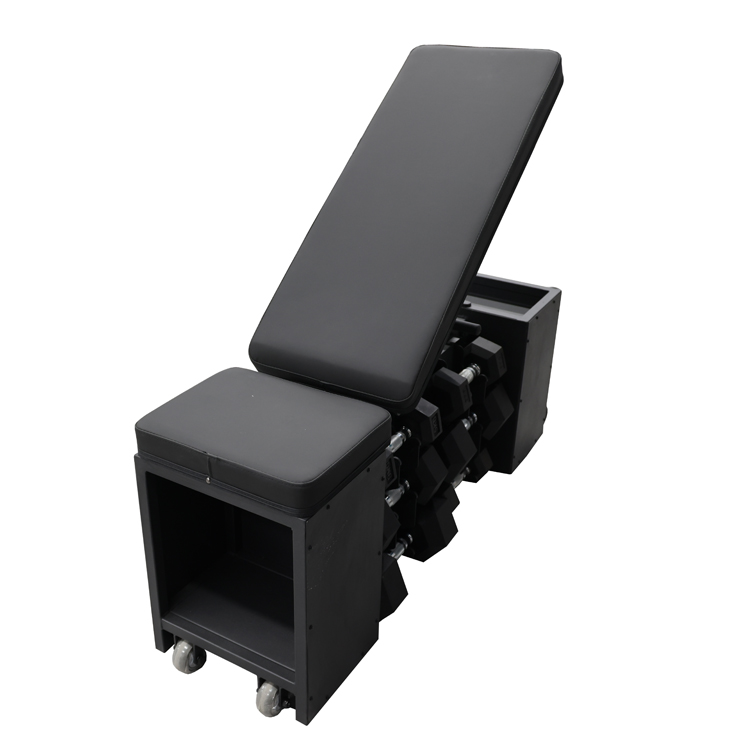 Multifunctional Gym Bench with Dumbbell Storage & Adjustability