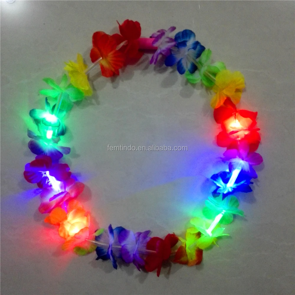 Hawaii Led Flower Garland Necklace Lei 2 Artificial Flower Wholesale ...