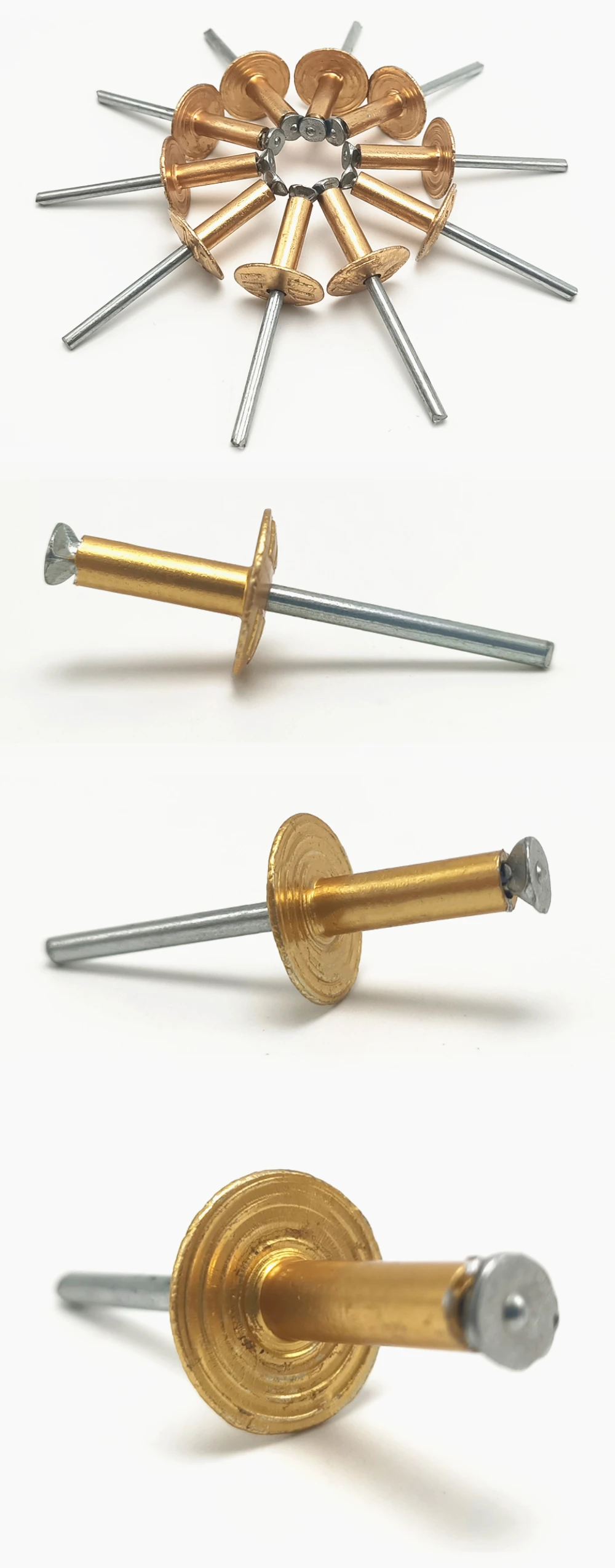 Big Cap Metal Aluminium Golden Rivets Copper Head for Handles