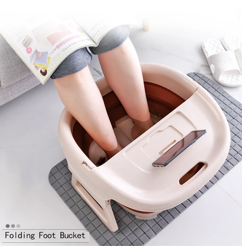 Foldable Footbath Plain Foaming Massage Bucket Foot Soaking Bucket ...