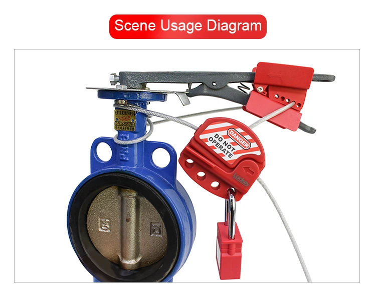 Adjustable Butterfly Valve Lockout Device with Cable Lock - Durable and ...