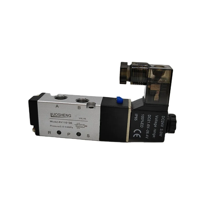 5/2 Way Pneumatic Air Control Solenoid Valve 4V110-06 220V AC 24V DC ...