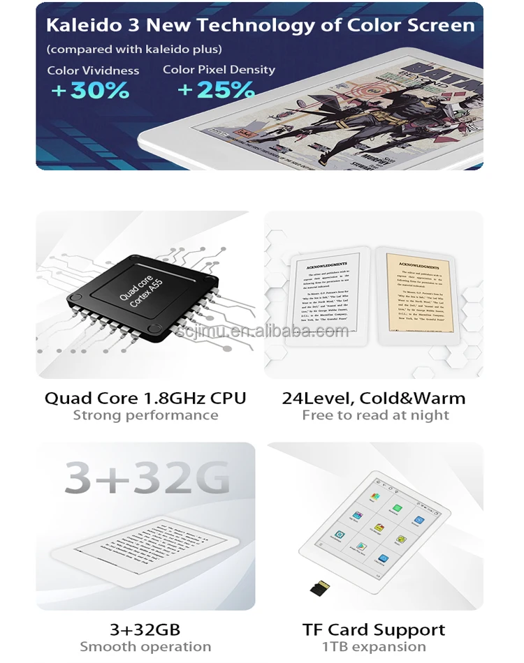 6" Colorful E-Ink Reader with Android 11 & WiFi - OEM Available