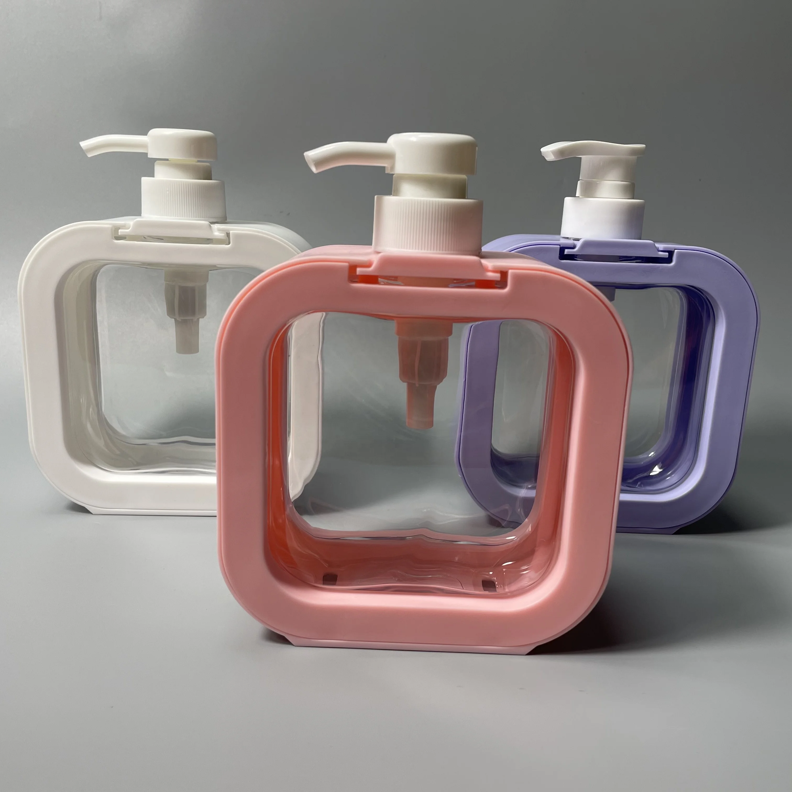 Cosmetic packaging container 300ml 500ml square shampoo bottle lotion ...