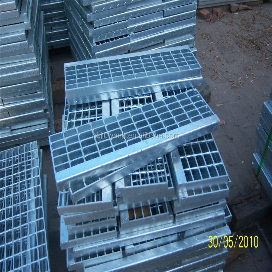 Galvanized Stair Treads With Checkered Plate Nosing Or Nonslip Nosing ...