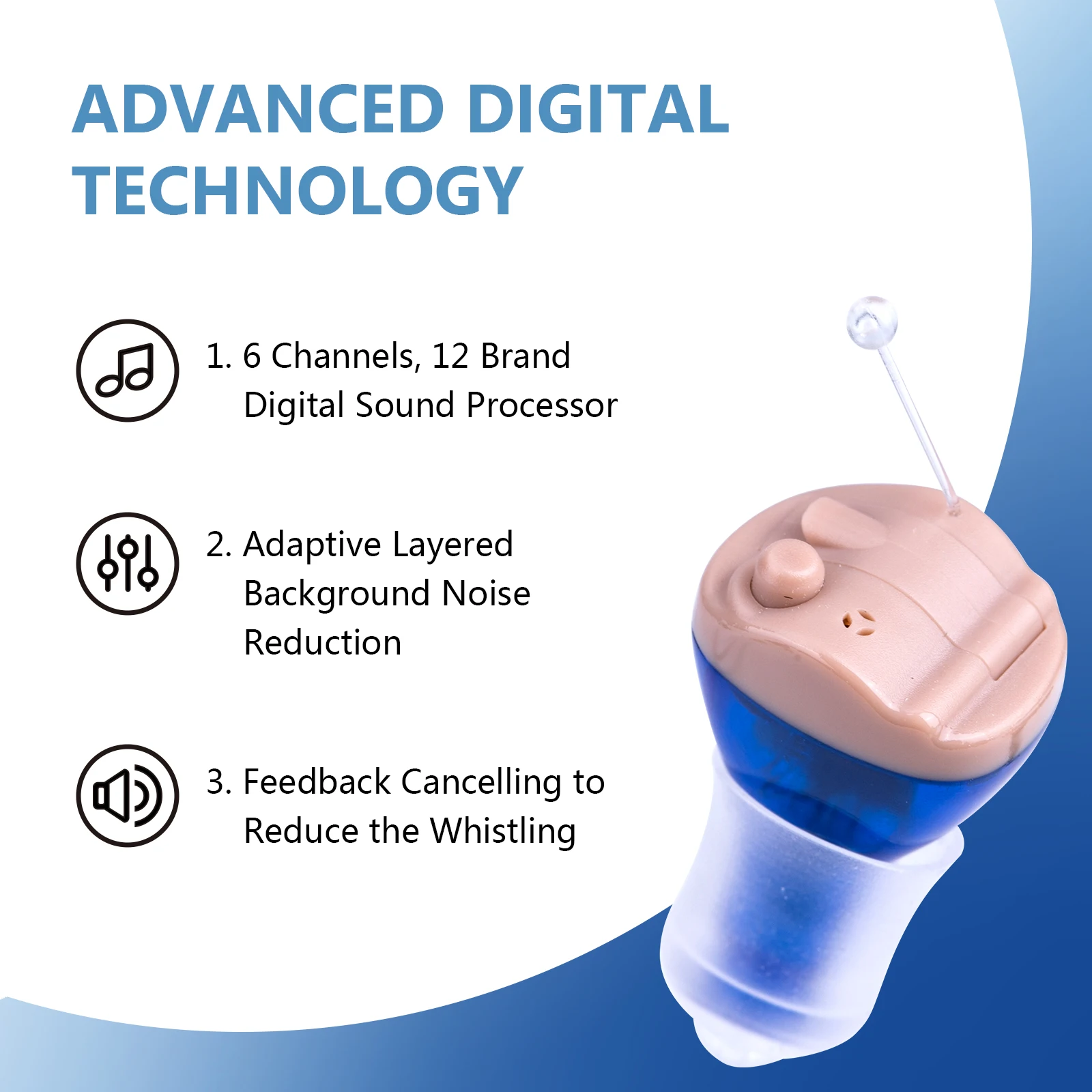 New Product Fully Digital Hearing Aids 312 Size Battery For Mild To ...