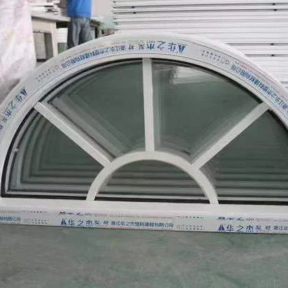 UPVC/PVC Half Moon Arched Sliding Windows with Screen