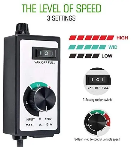 120v 220v Ceiling Fan Indoor Growing Variable Motor Speed Controller ...