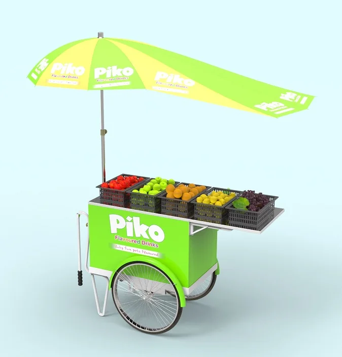Outdoor Metal Folding Fruit Vending Cart - Durable & Versatile