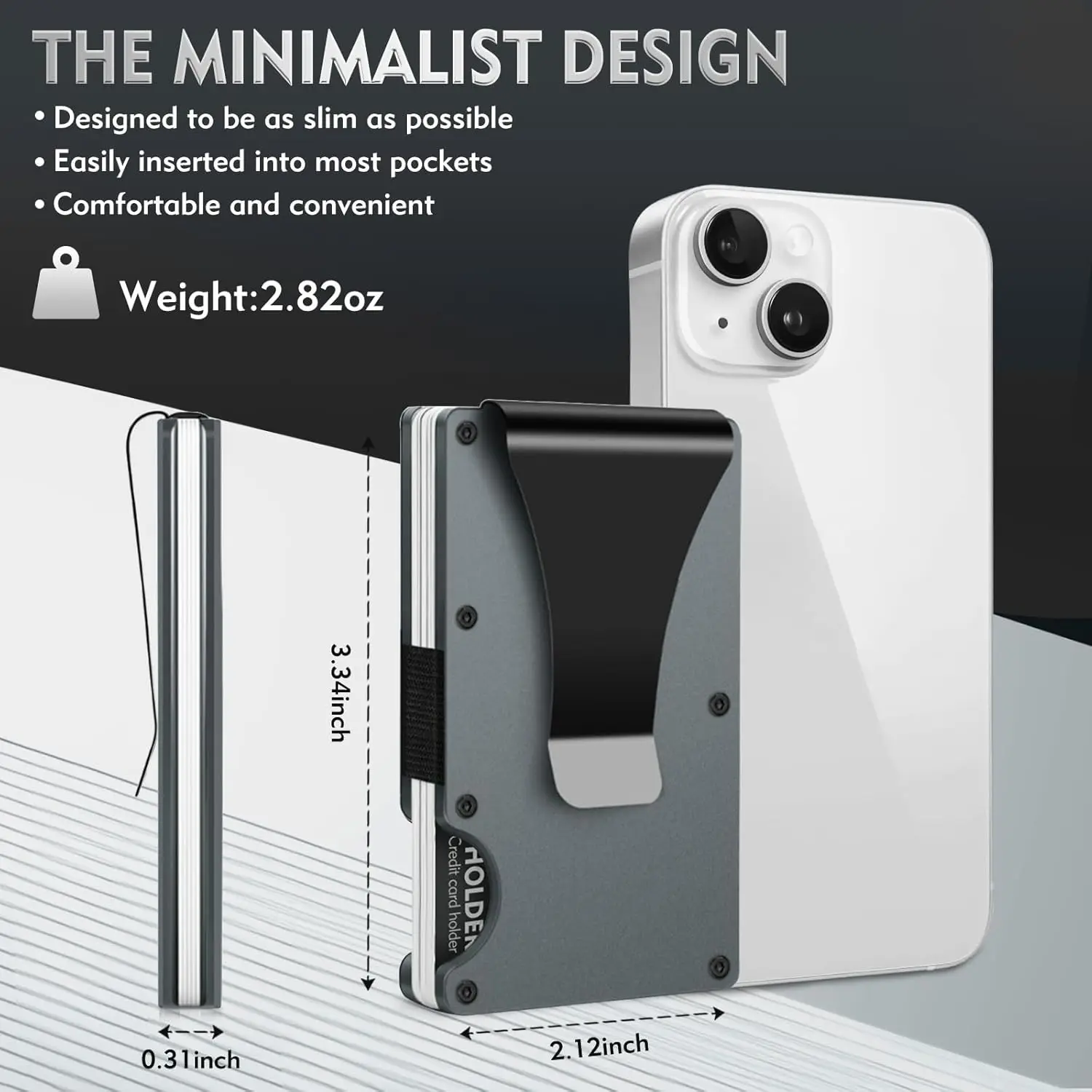 Mens Minimalist Wallet - RFID Blocking & Lightweight Design