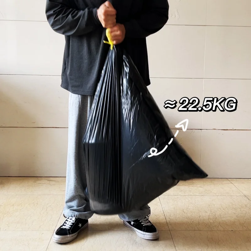 100l Plastic Big Black Reusable Garbage Bag Garbage Bag 55 Gallon On In ...
