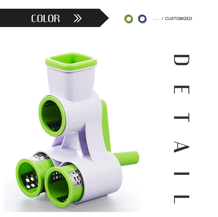 3 in 1 Stainless Steel Manual Drum Rotary Cheese Grater Mandoline ...