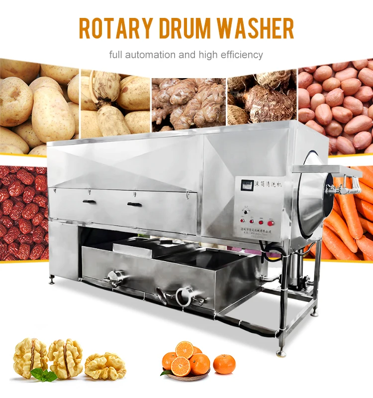 Fruit Vegetable Drum Washing Cleaning Machine Carrot Potato Vegetable ...