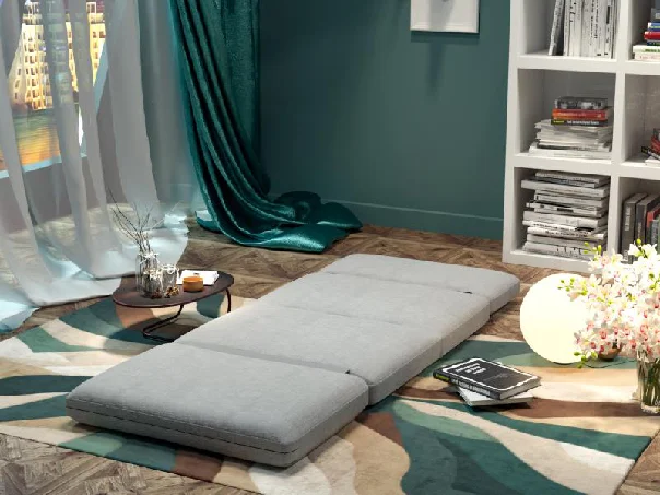 Nisco Small Sofa Couch Futon With Fold Up Bed And Adjustable Backrest ...