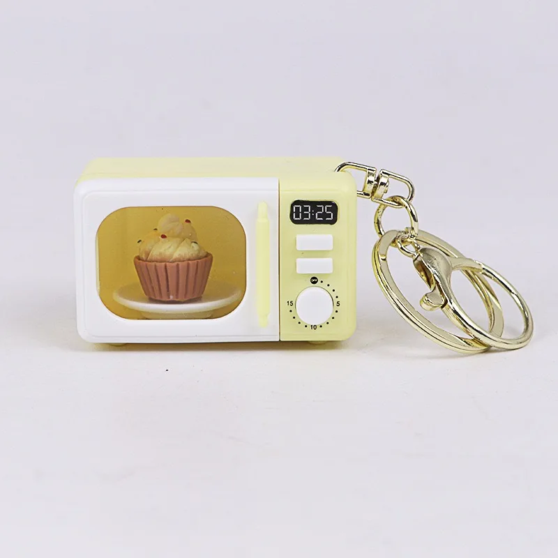 Luminous Sound Creative Mini Microwave Oven Pendant Keychain Student ...