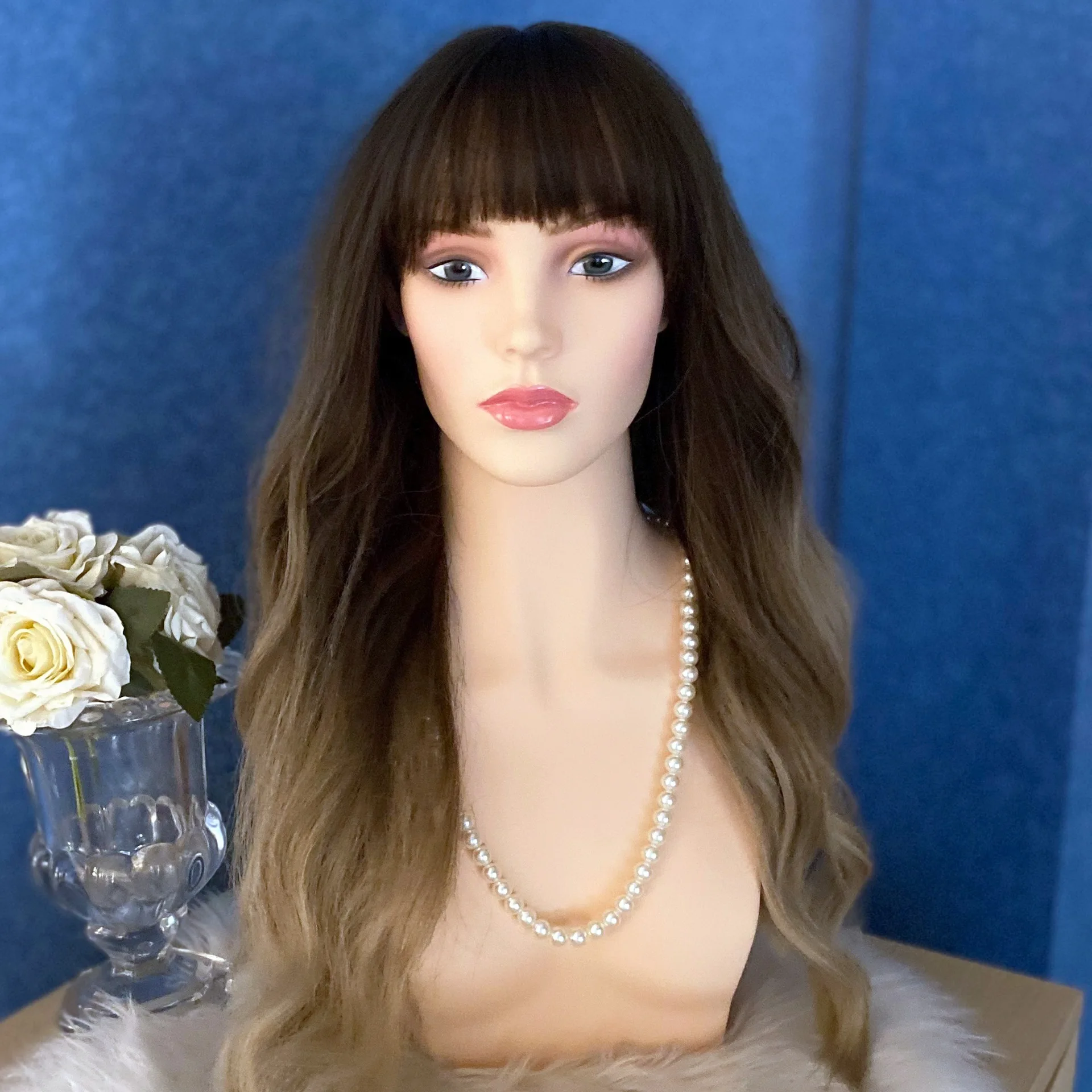 Caucasian&Medium Tan Tone Mannequin Head for Wig Display Black High ...