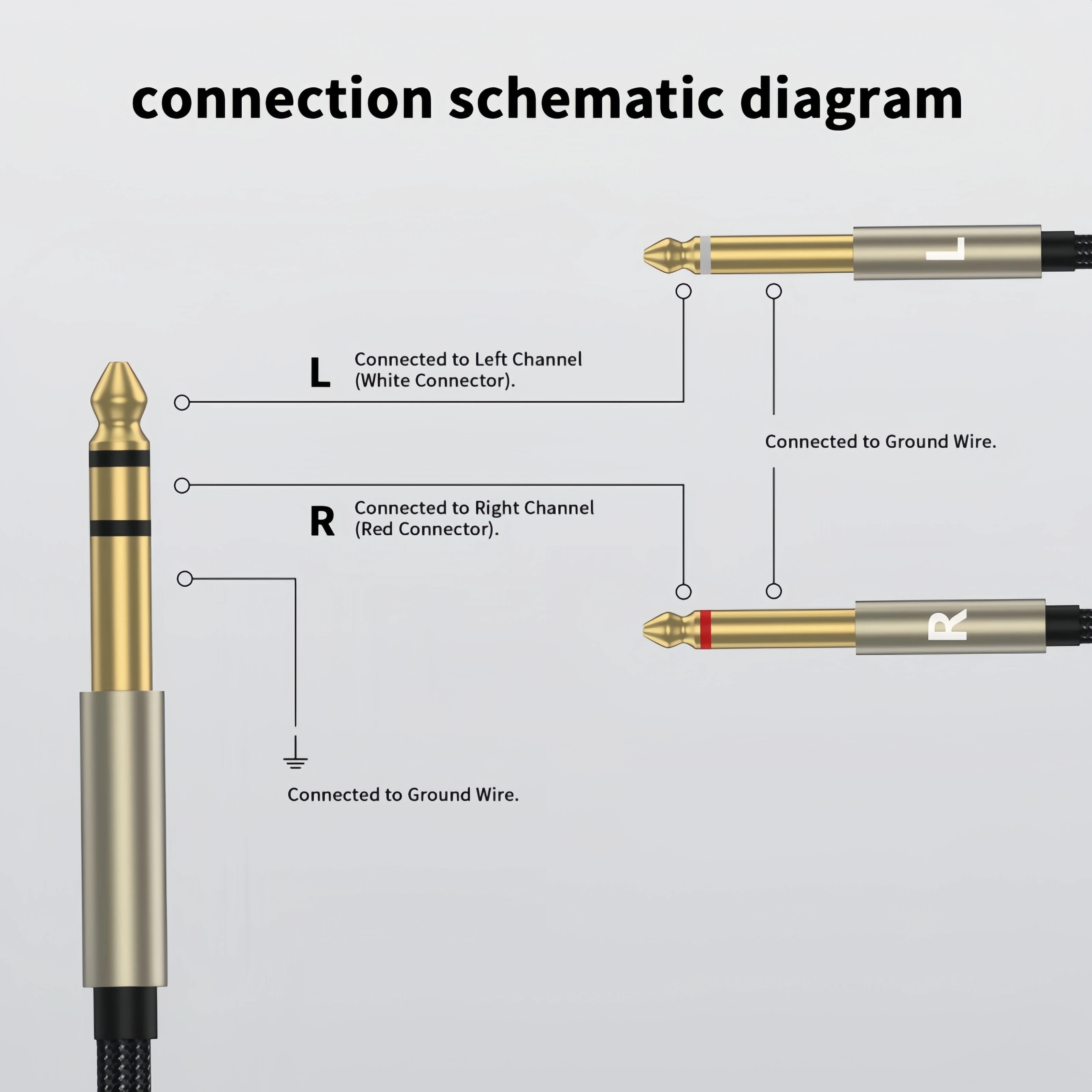 8M 6.35mm to Dual 6.5mm Cable AUX Male 6.5 Jack to Dual 6.5 Jack Audio ...