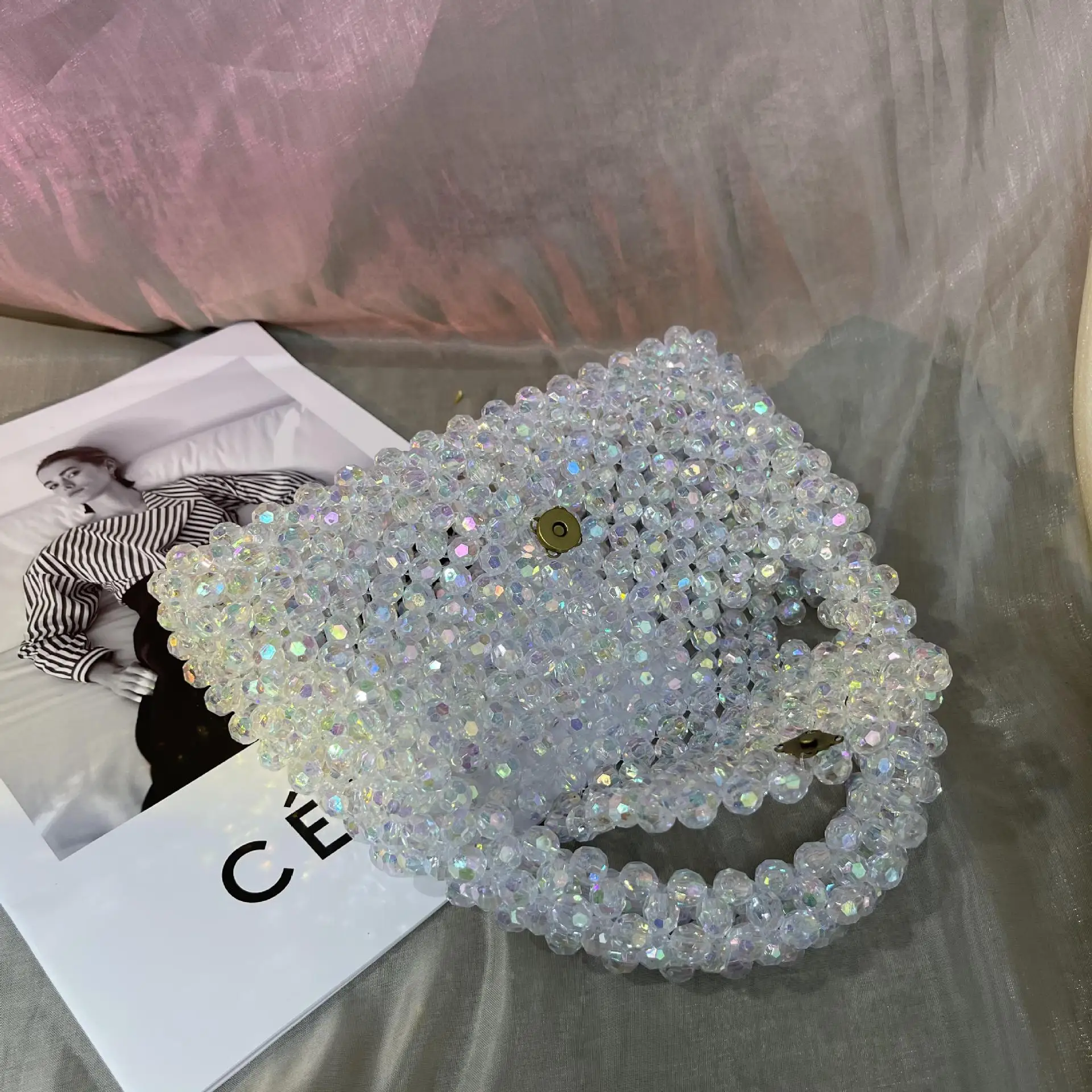 New Handmade Bead Flip Trapezoidal Handbag for Women Handbags for Women ...