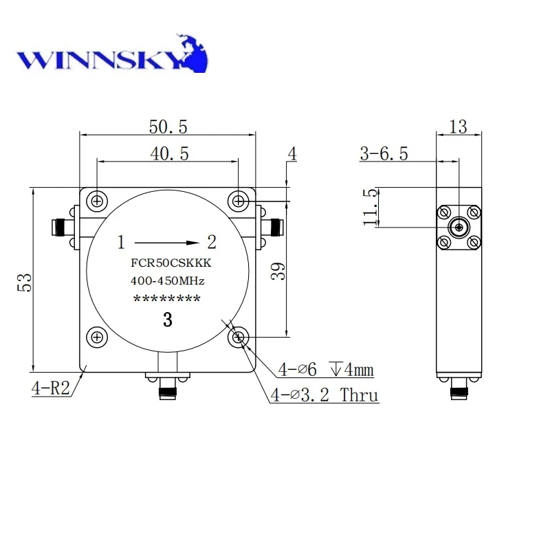 WINNSKY Ferrite RF Circulator - 400-450mhz Coaxial Package