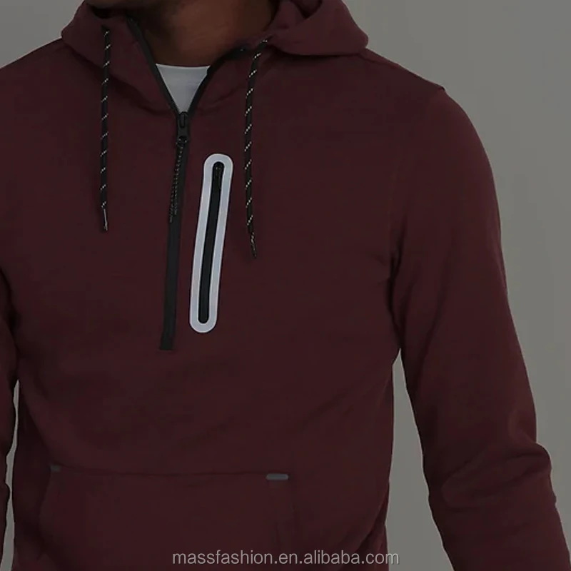 Heat Transfer Print Chest Zipper Pocket 300gsm Men Hoodie Custom Fitted ...