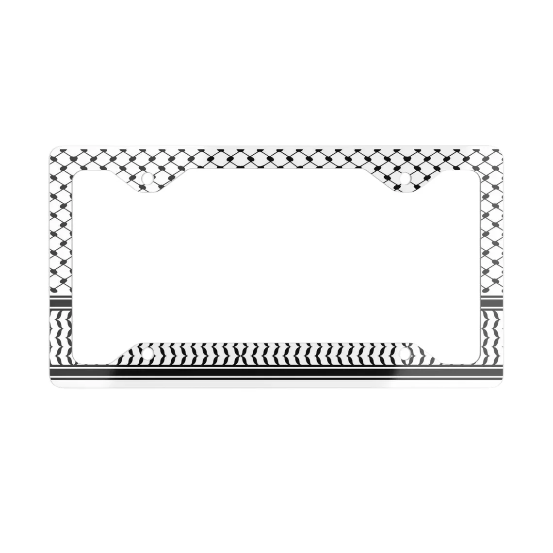 Palestinian Keffiyeh Metal License Plate Frame - Promotional Gift