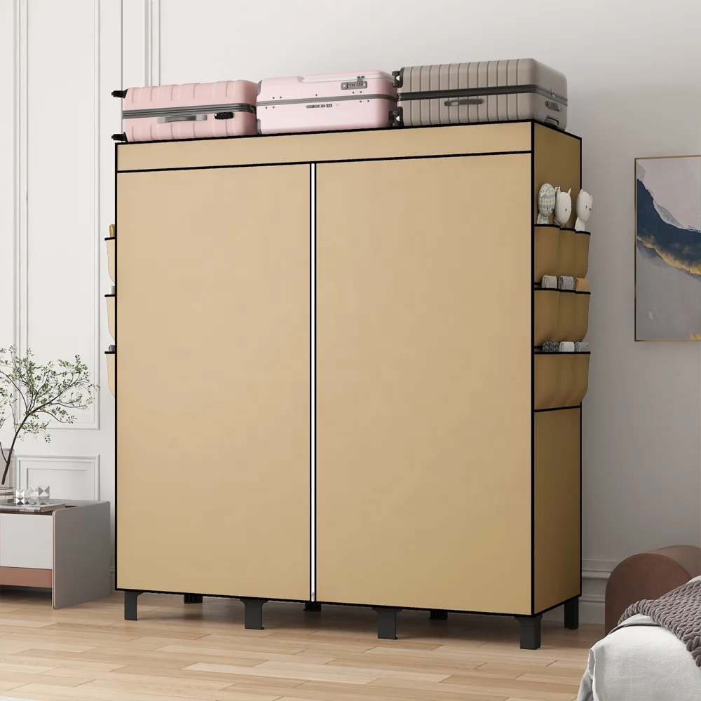 Cheap Folding Plastic Canvas Fabric Clothes Storage Organiser Wardrobe ...