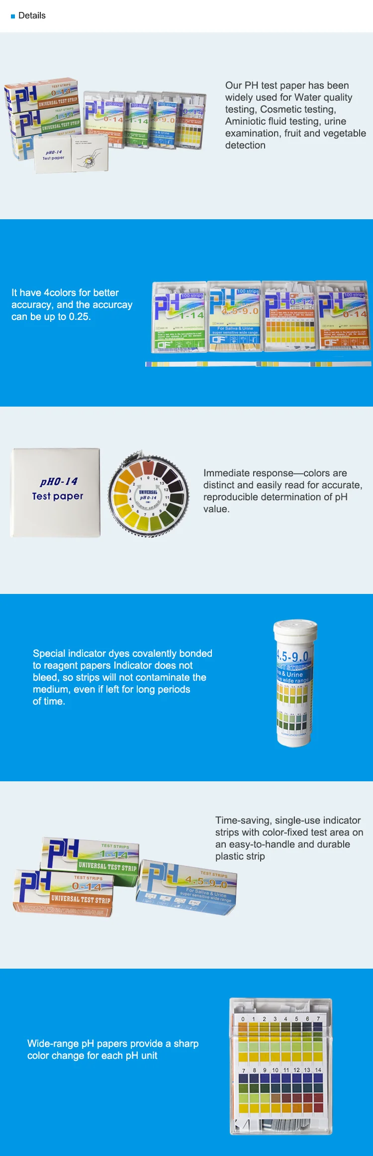 Universal Red Litmus Indicator Indicator Ph Value Color Scale Strip ...