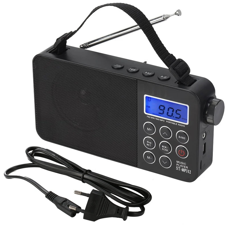 Lcd Display Radio Am Sm Sw Portable Bt Speaker Radio Player Support Tf ...