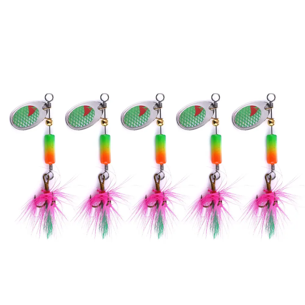 6.3cm-3.5g Metal Spinner Spoon Lures Spinnerbait Fish Tackles With Feather Hook - Buy Spinner ...